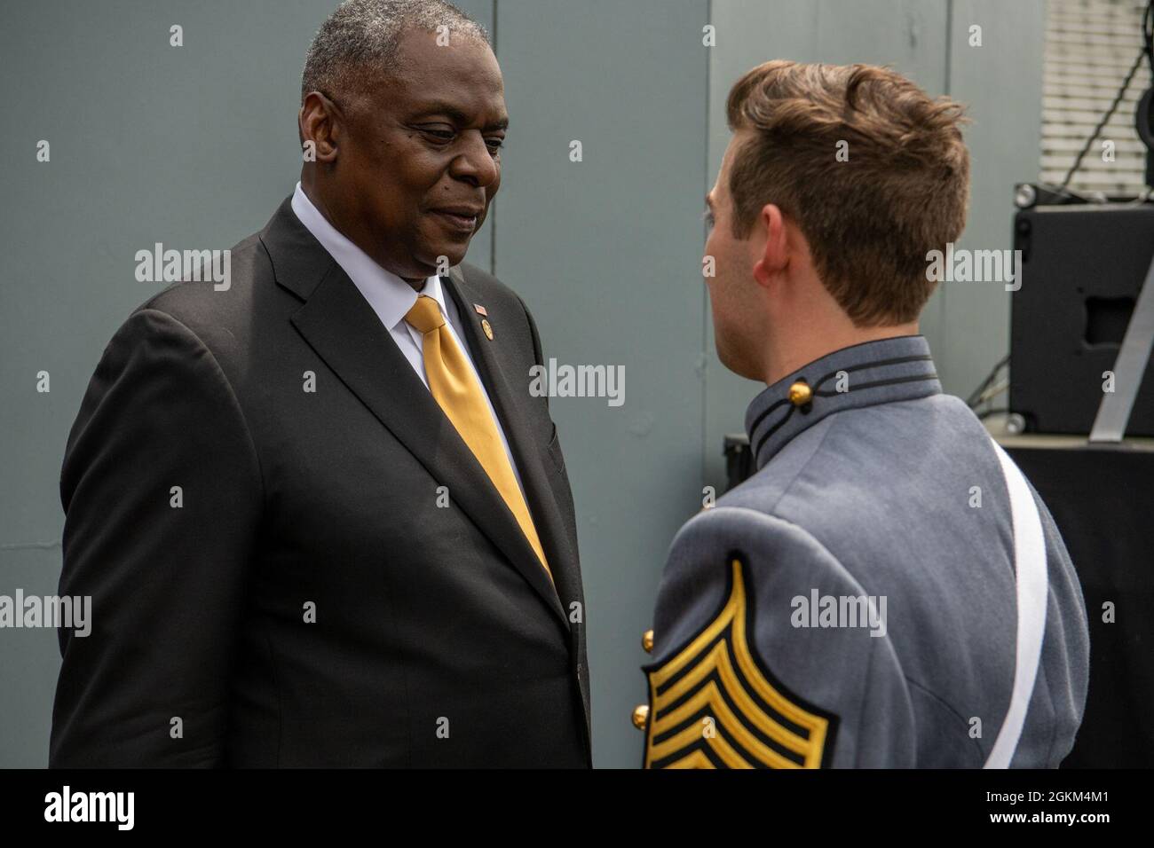 Secretary of Defense Lloyd J. Austin III attends and speaks to ...