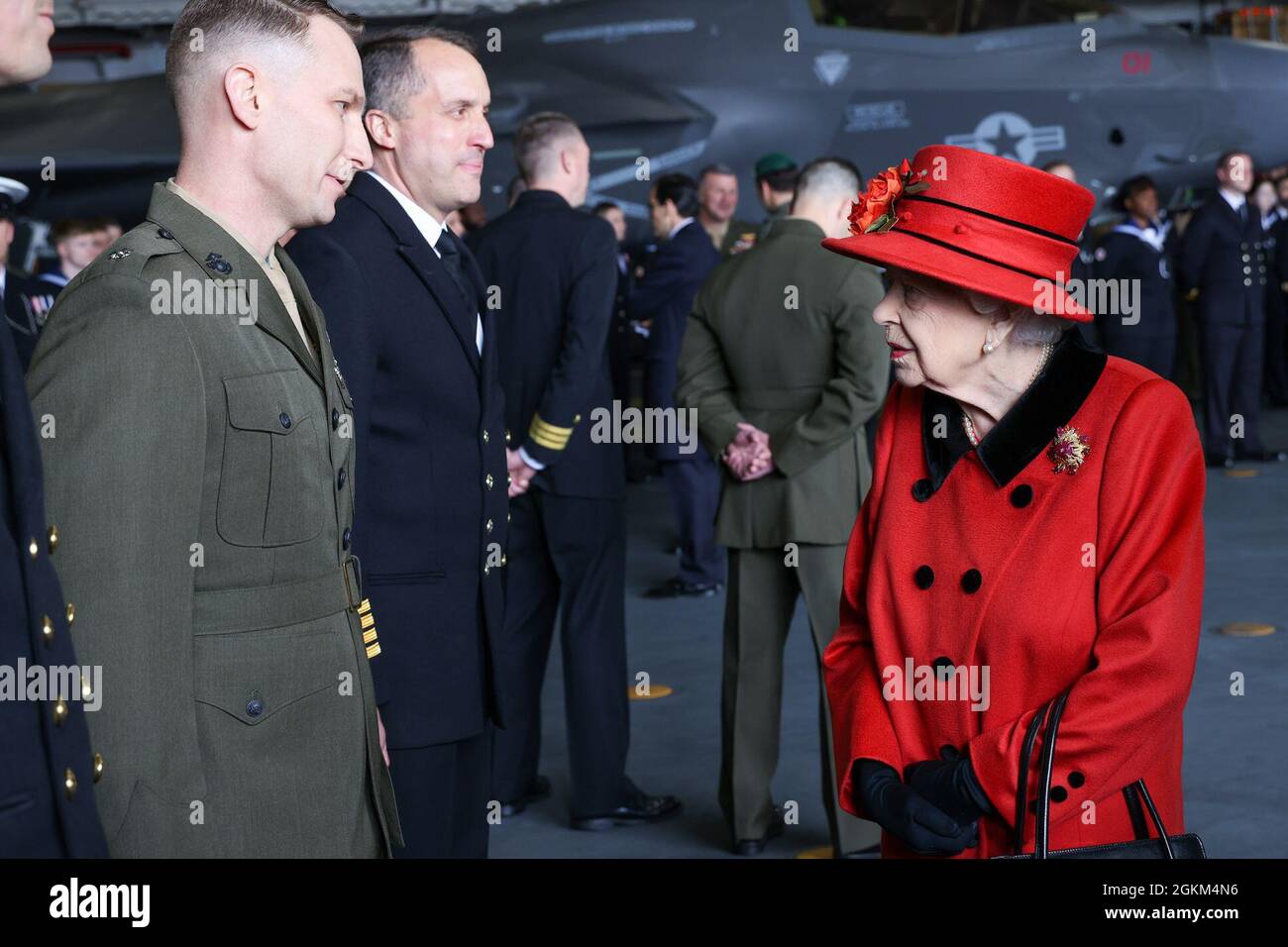 Her Majesty The Queen speaks with LtCol Andrew D'amborgi, the ...