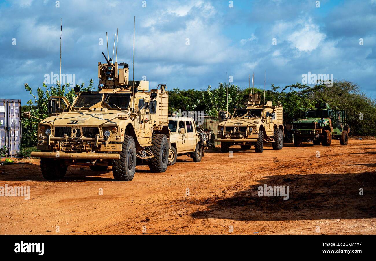 U.S. forces practice convoy training with the Danab Brigade and the ...