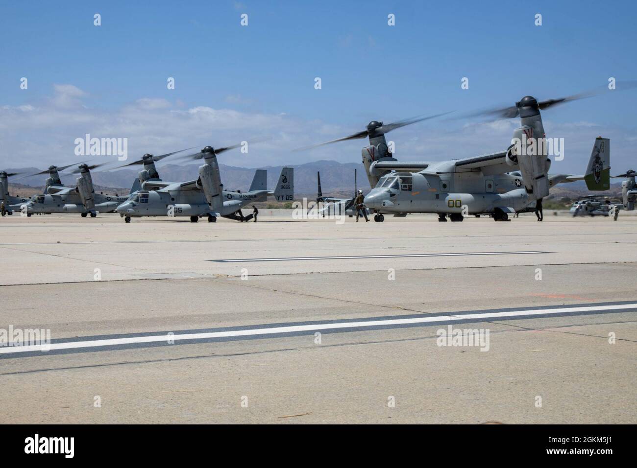 V-22 Ospreys assigned to the Medium Tiltrotor Squadron 164 (VMM164 ...