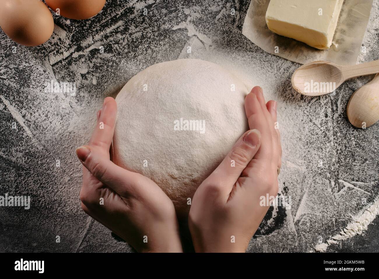 Ingredients and top view and hands hi-res stock photography and images ...