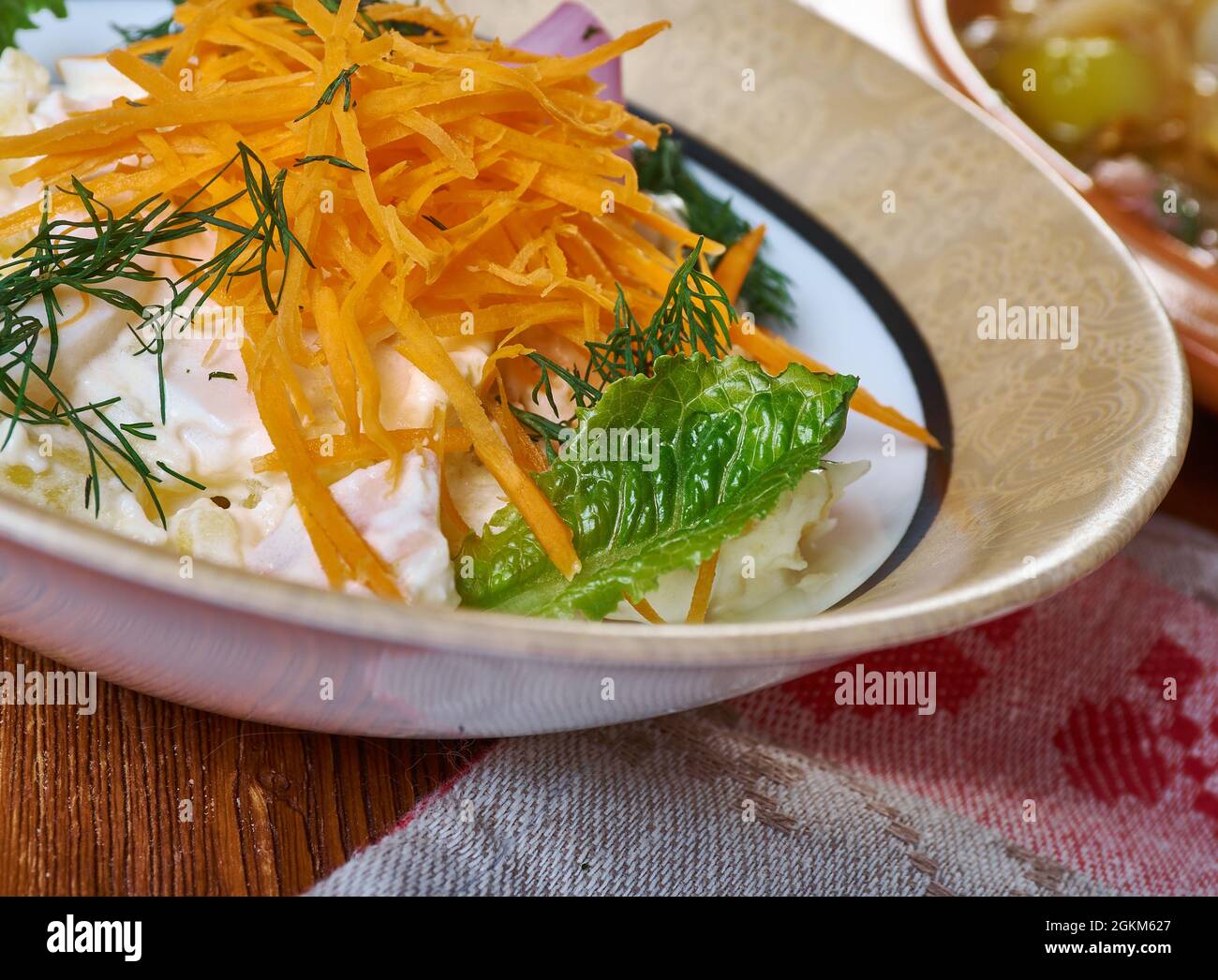 Fijian Raita - creamy cucumber and carrot salad Stock Photo - Alamy