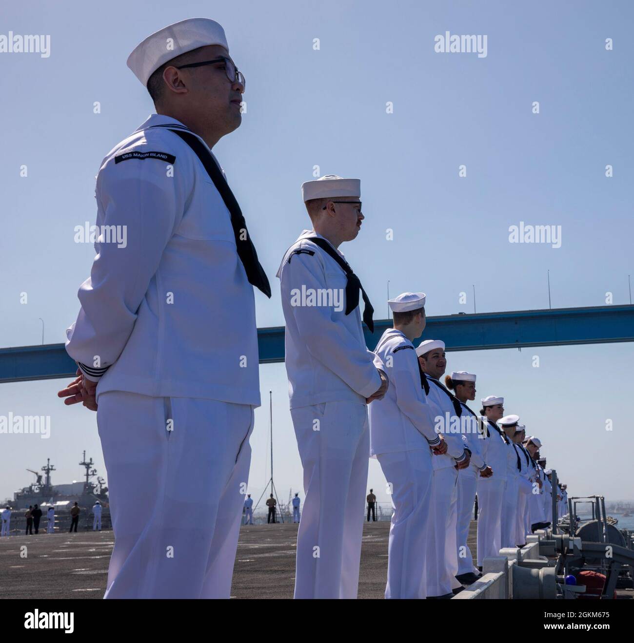 210523-N-LD903-1284 SAN DIEGO (May 23, 2021) Sailors man the rails of ...