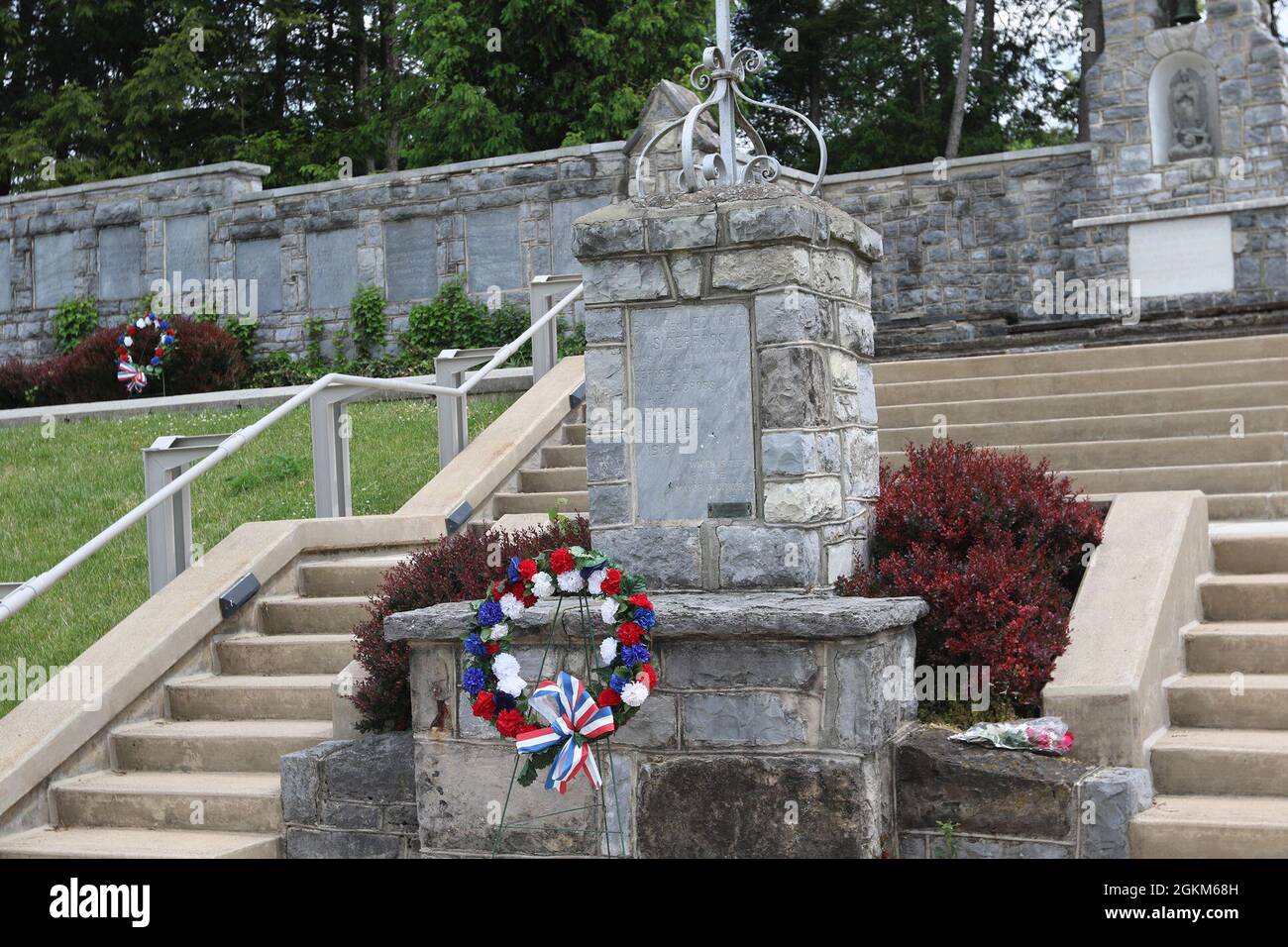 A wreath adorns the Boal altar at the 28th Infantry Division Shrine for ...