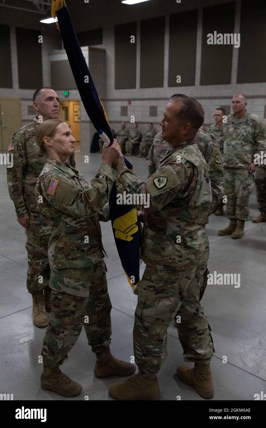 Command Sgt. Maj. Richard Thalman, hands over the 97th Troop Command ...