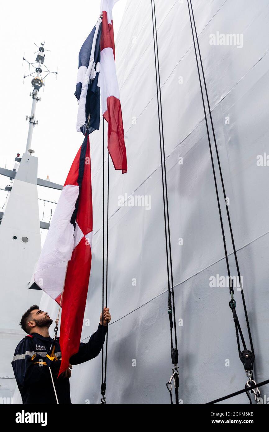 A watchman hoisted the FDA Forbin's coded message during a flag ...