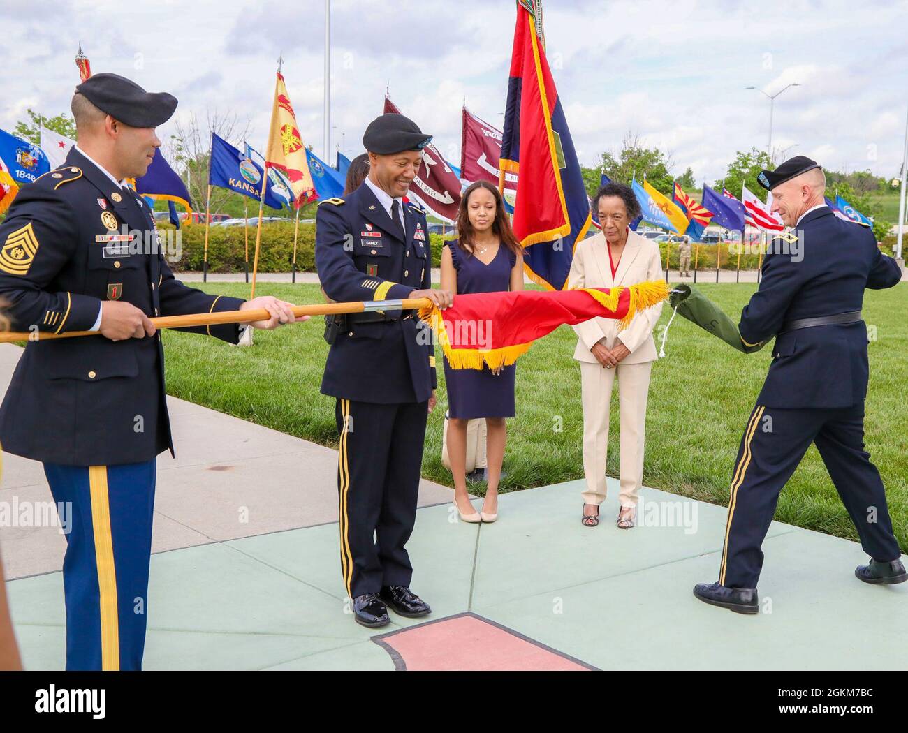 U.S. Army Command Sgt. Major Raymond Harris (left), the Fort Riley and ...