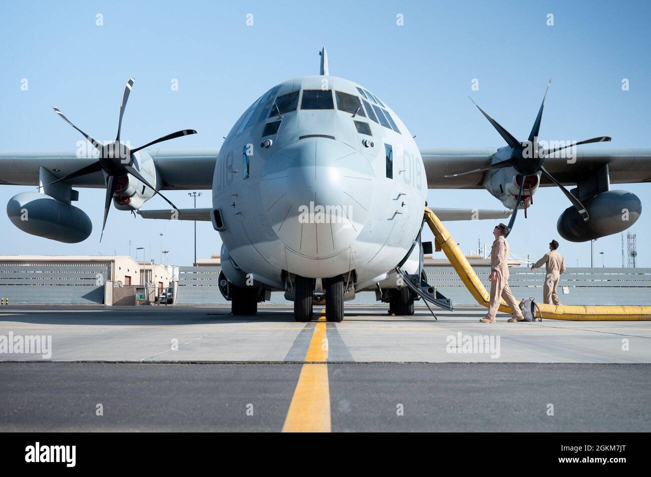 U.S. Marine Corps Cpls. Taylor Athey and River Moore, loadmasters ...