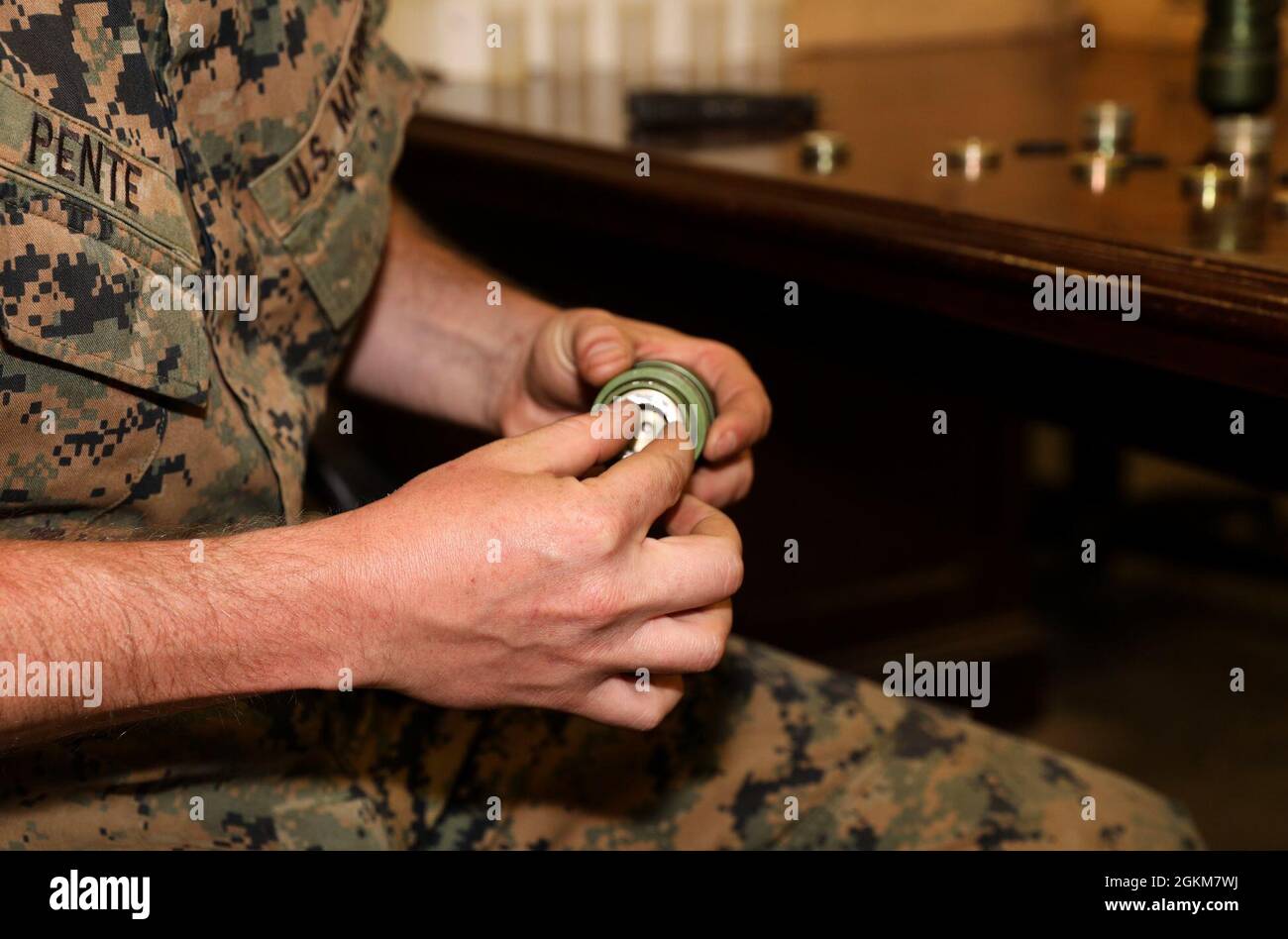 U.S. Marine Corps Staff Sgt. Caleb Pente, explosive ordnance disposal ...