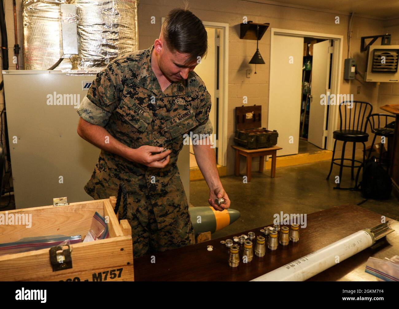 U.S. Marine Corps Staff Sgt. Caleb Pente, explosive ordnance disposal ...