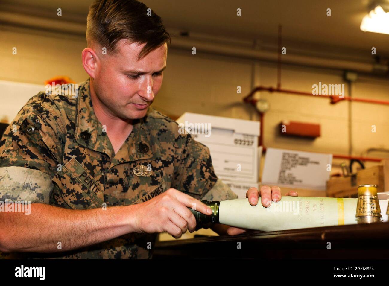 U.S. Marine Corps Staff Sgt. Caleb Pente, explosive ordnance disposal ...