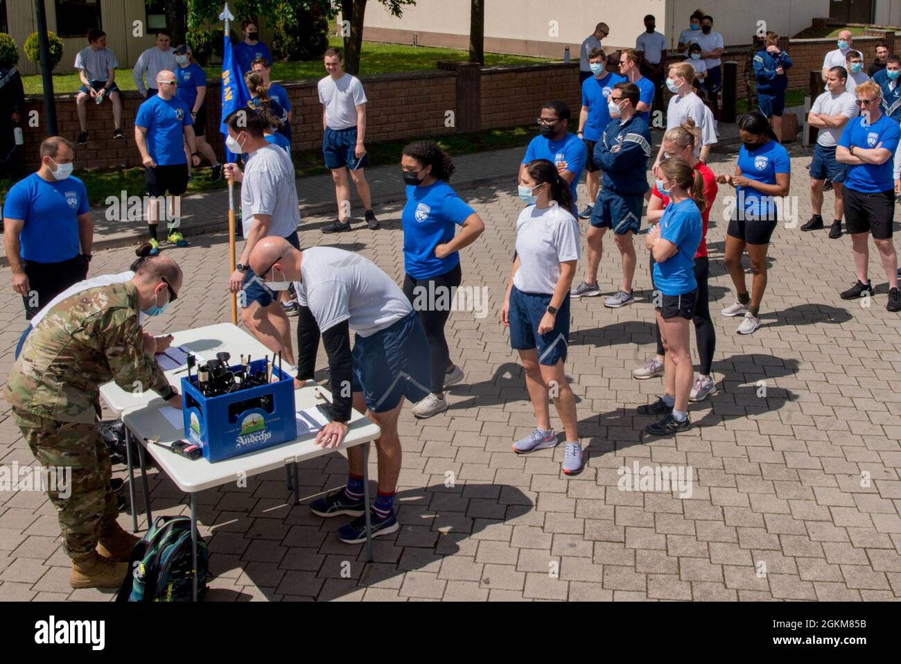 U.S. Air Force Airmen check in for the 5K Runway Series, May 24, 2021 ...