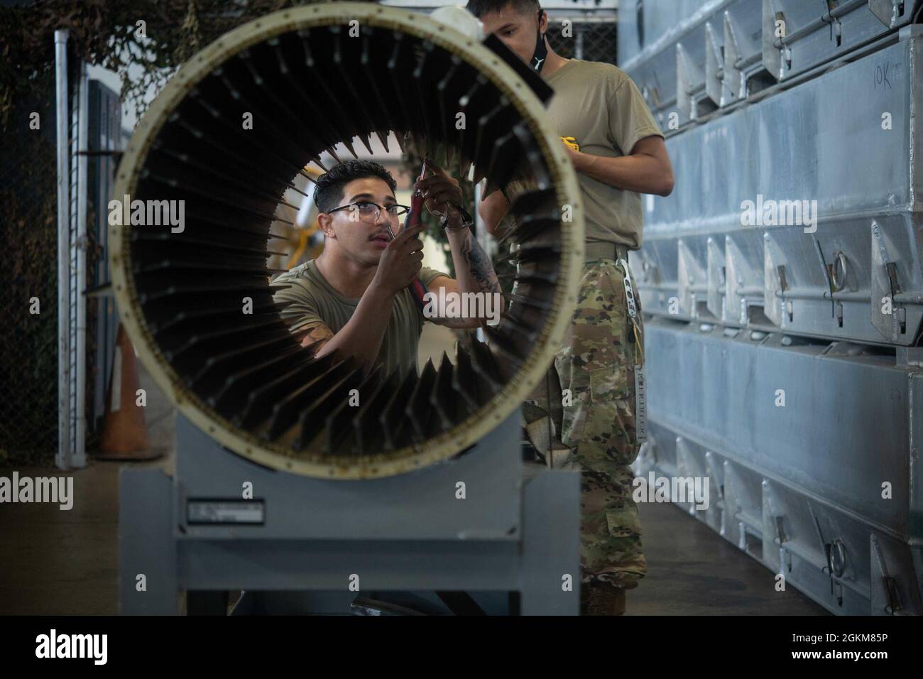 Airman Angel Felix, a metals technician from the 18th Equipment ...