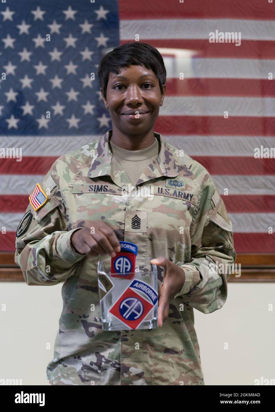 Command Sgt. Maj. Tonya Sims from 82nd Sustainment Brigade, 82nd ...