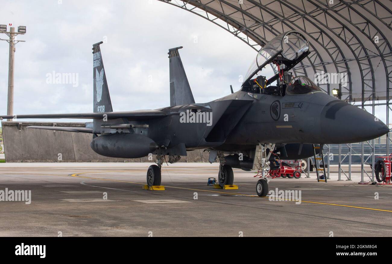 A Republic of Singapore Air Force F-15SG is shown during a deployment ...