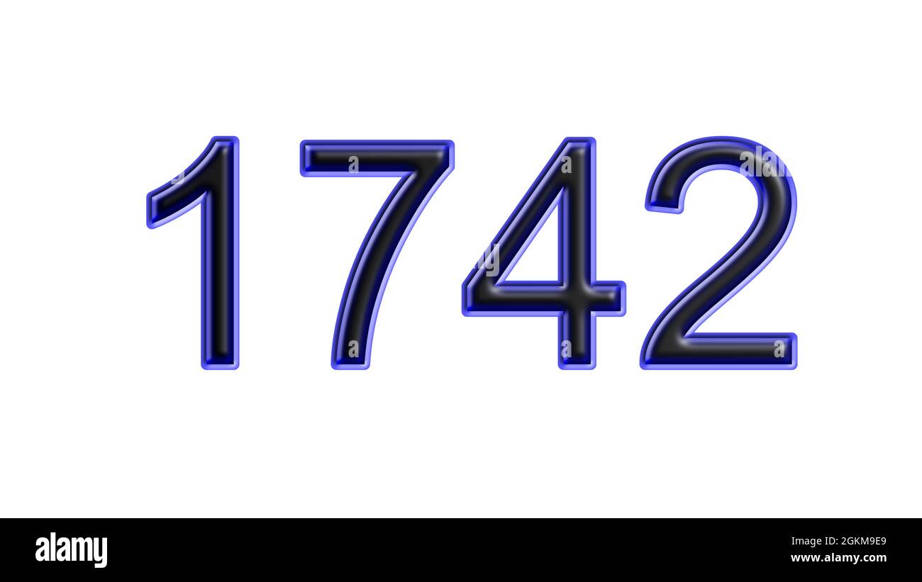 blue 1742 number 3d effect white background Stock Photo - Alamy