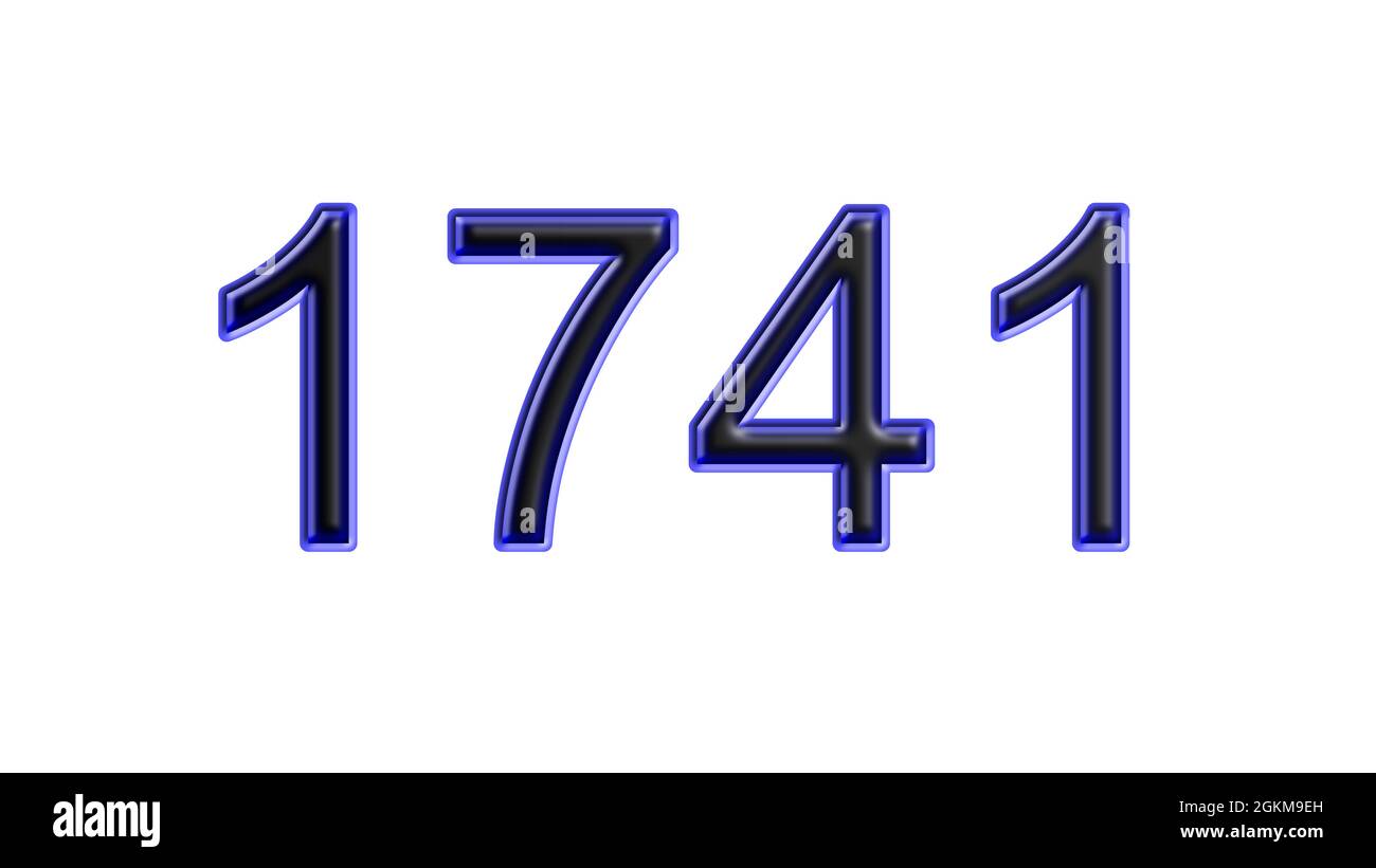 blue 1741 number 3d effect white background Stock Photo - Alamy