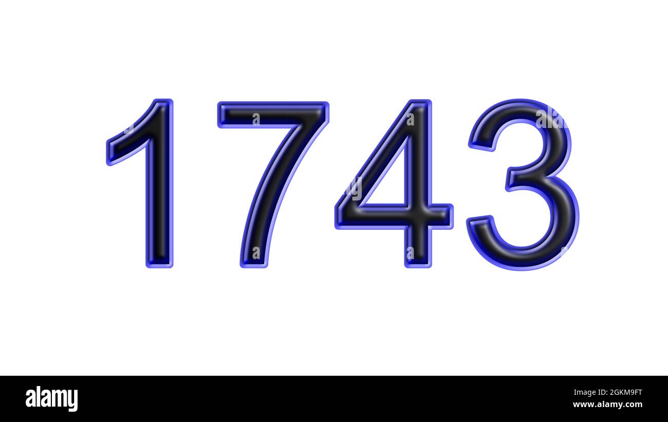 blue 1743 number 3d effect white background Stock Photo - Alamy