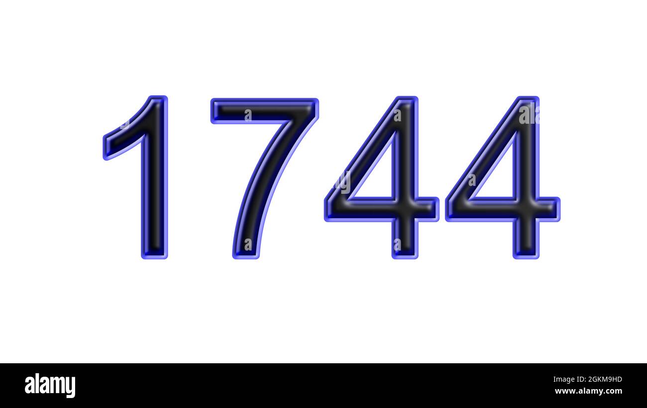 blue 1744 number 3d effect white background Stock Photo - Alamy