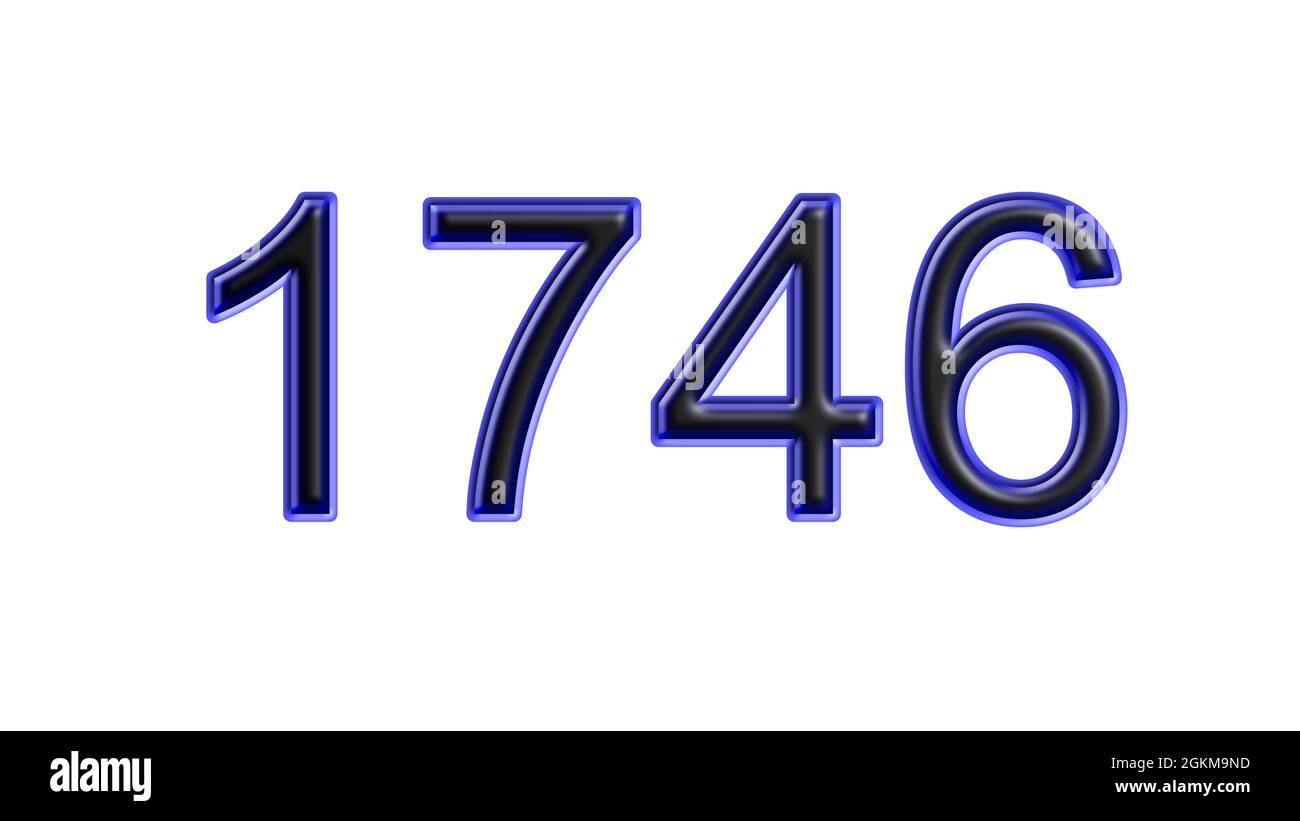 blue 1746 number 3d effect white background Stock Photo - Alamy