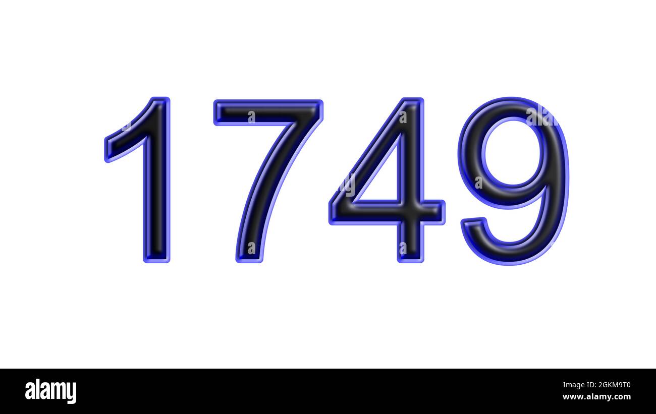 blue 1749 number 3d effect white background Stock Photo - Alamy