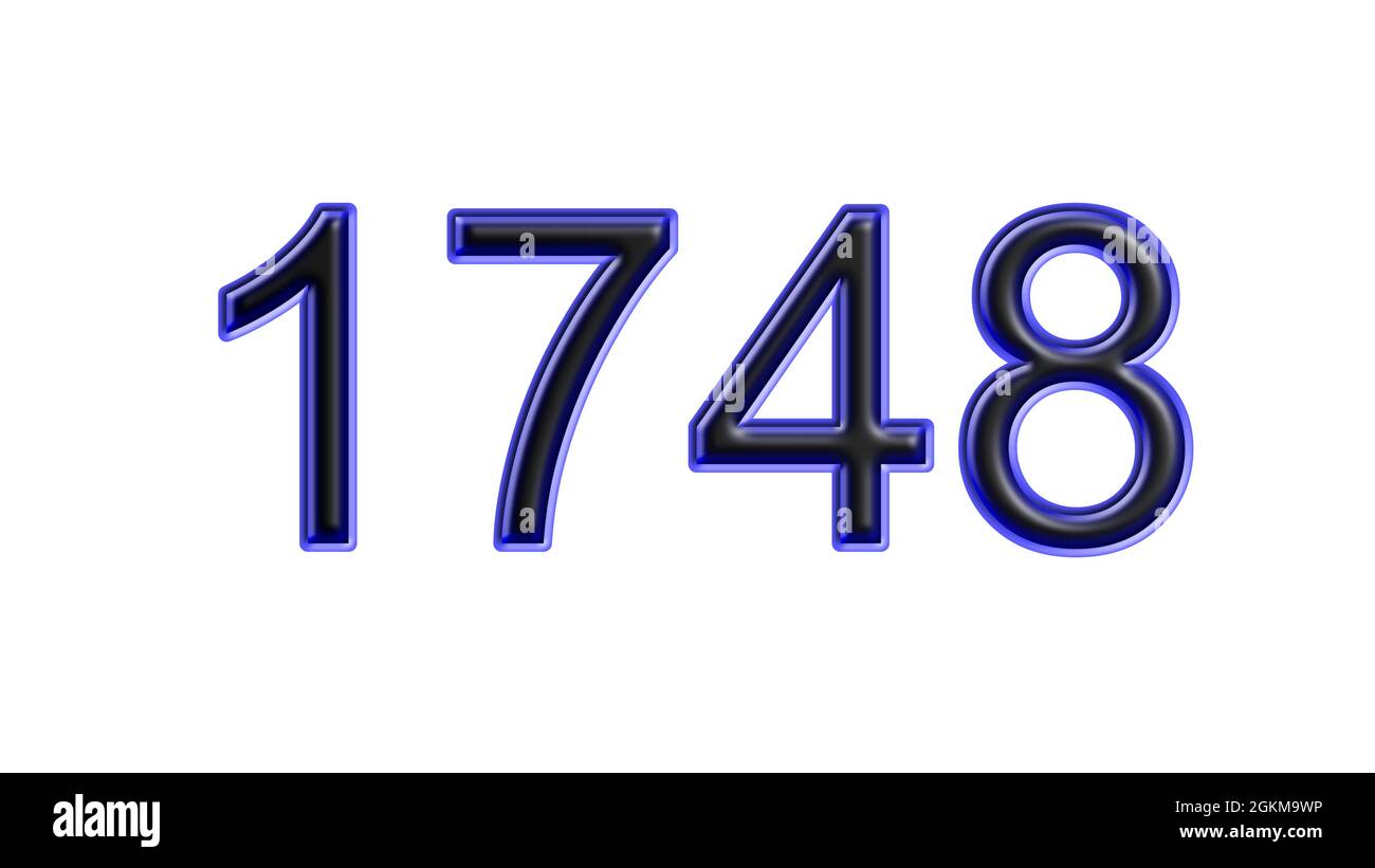 blue 1748 number 3d effect white background Stock Photo - Alamy