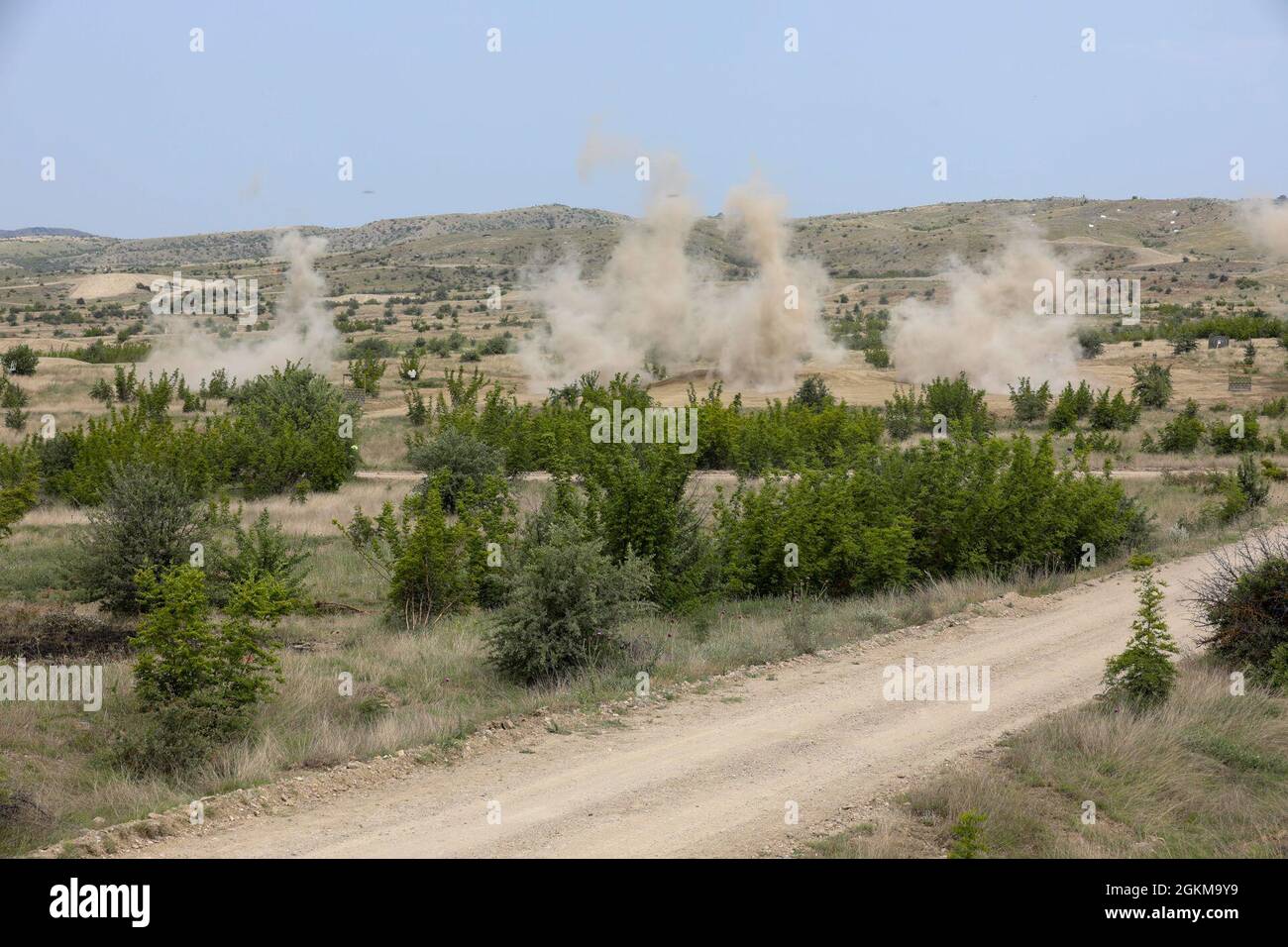 U.S. Army and Army of the Republic of North Macedonia Soldiers set off ...