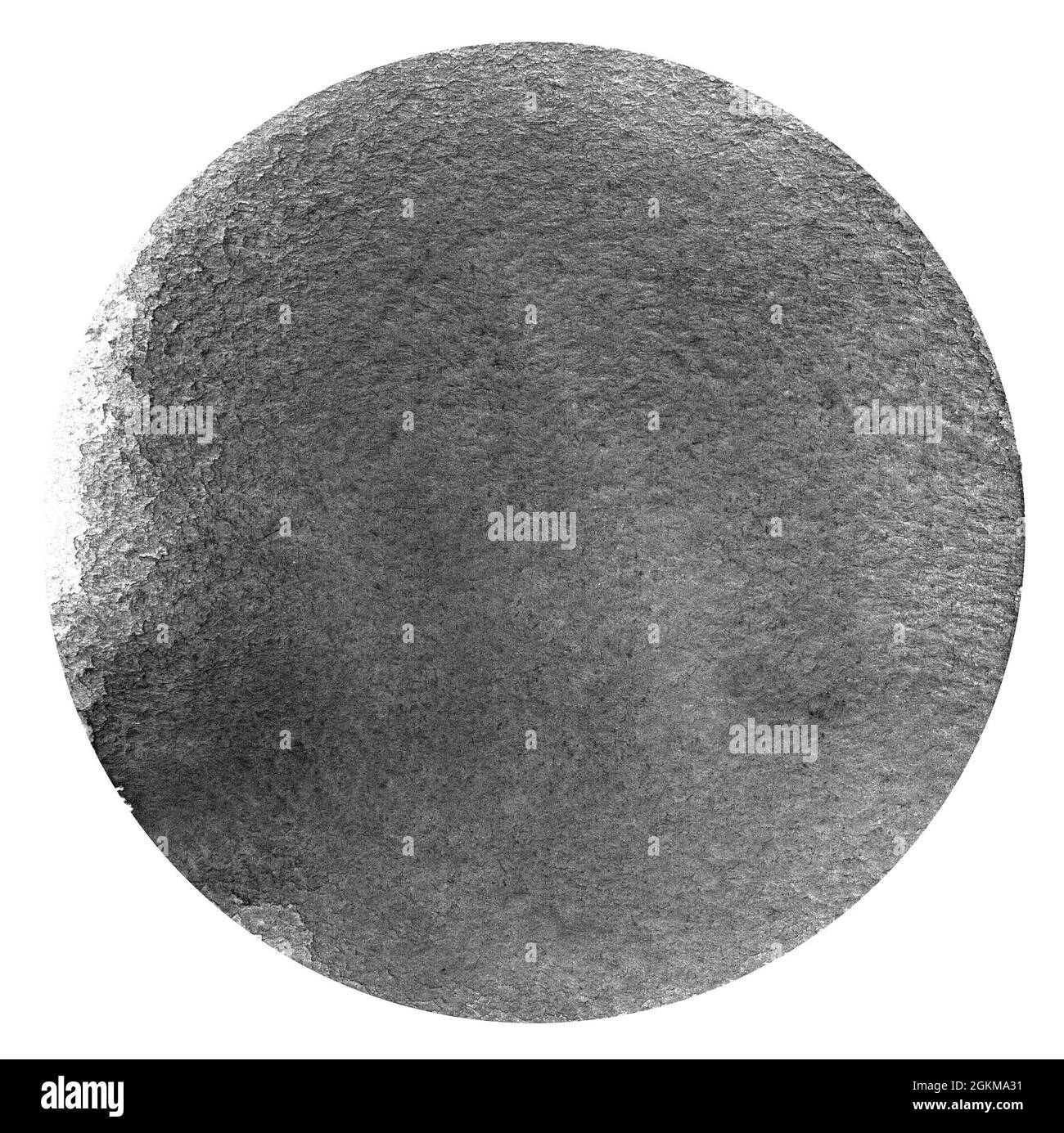 Monochrome grey circle watercolor texture paint isolated. Closeup Stock ...