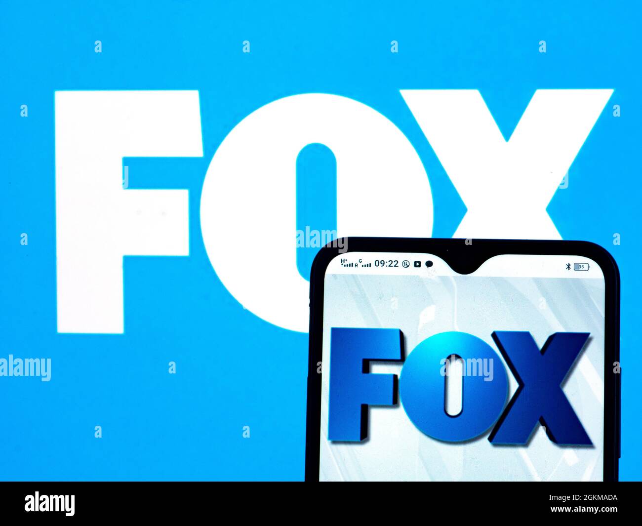 In this photo illustration Fox Broadcasting Company logo seen displayed ...