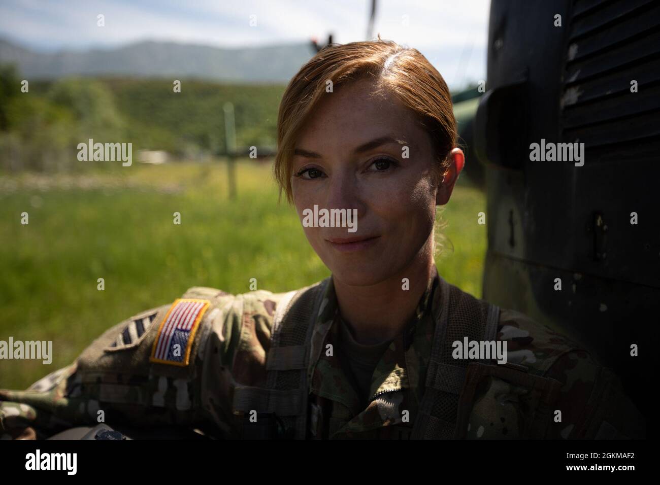 (FARKE AIRFIELD, Albania) --- 2nd Lt. Valdeta Mehanja, a pilot with the ...