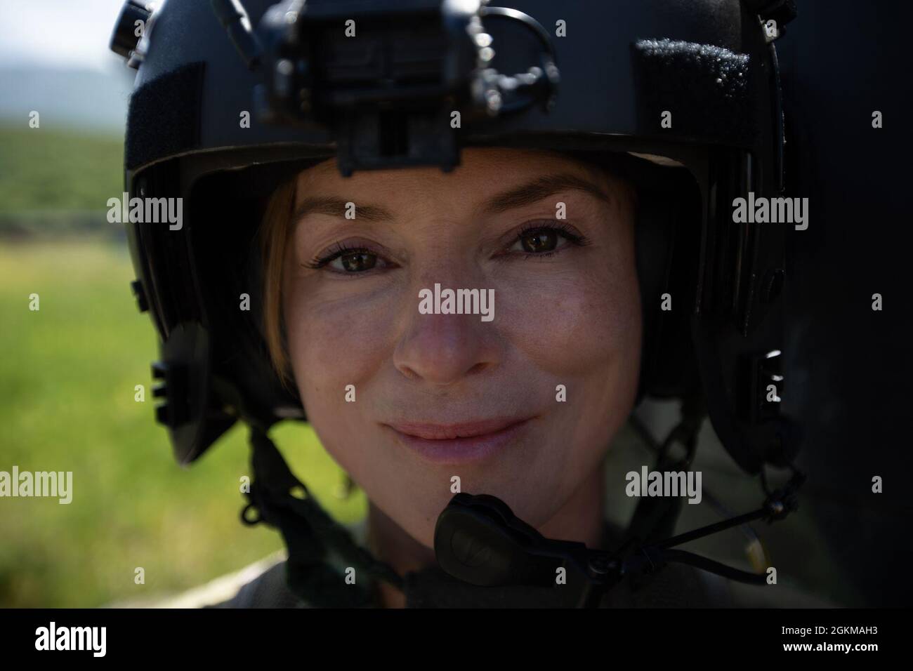 (FARKE AIRFIELD, Albania) --- 2nd Lt. Valdeta Mehanja, a pilot with the ...