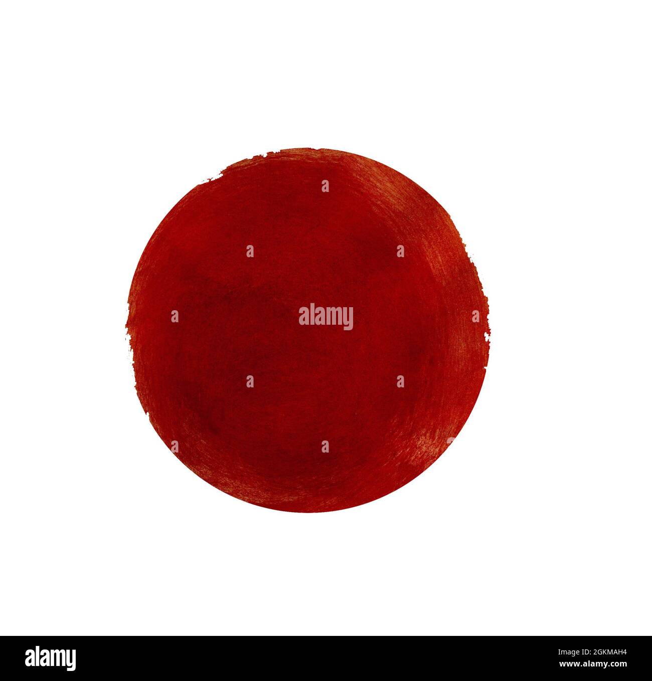 Abstract red watercolor painted circle isolated on white background ...