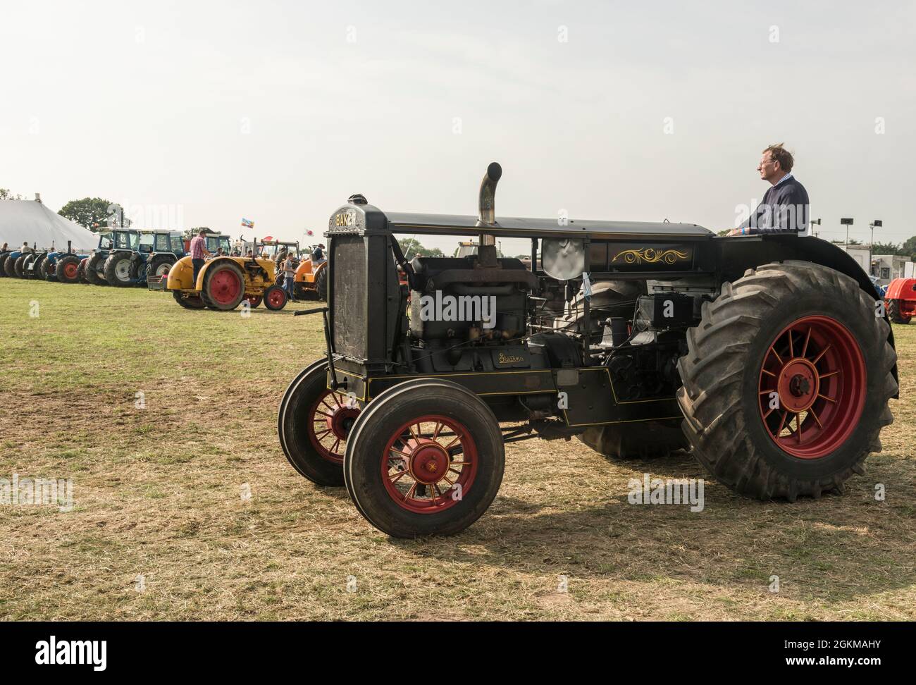 An old tractor being displayed at a vintage steam rally in Cheshire ...