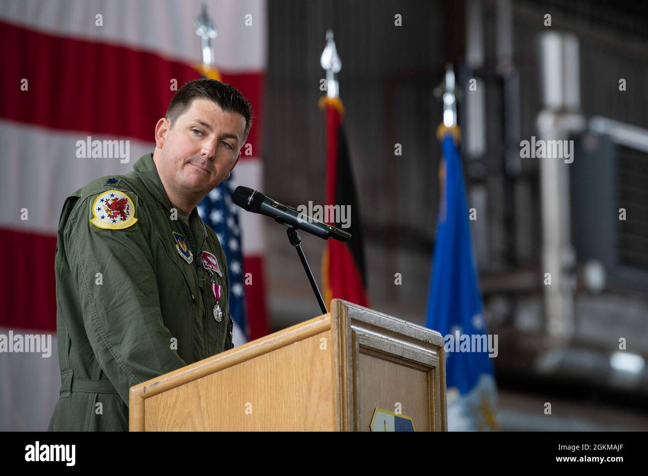 U.S. Air Force Lt. Col. Matthew Hoyt, the outgoing commander of the ...