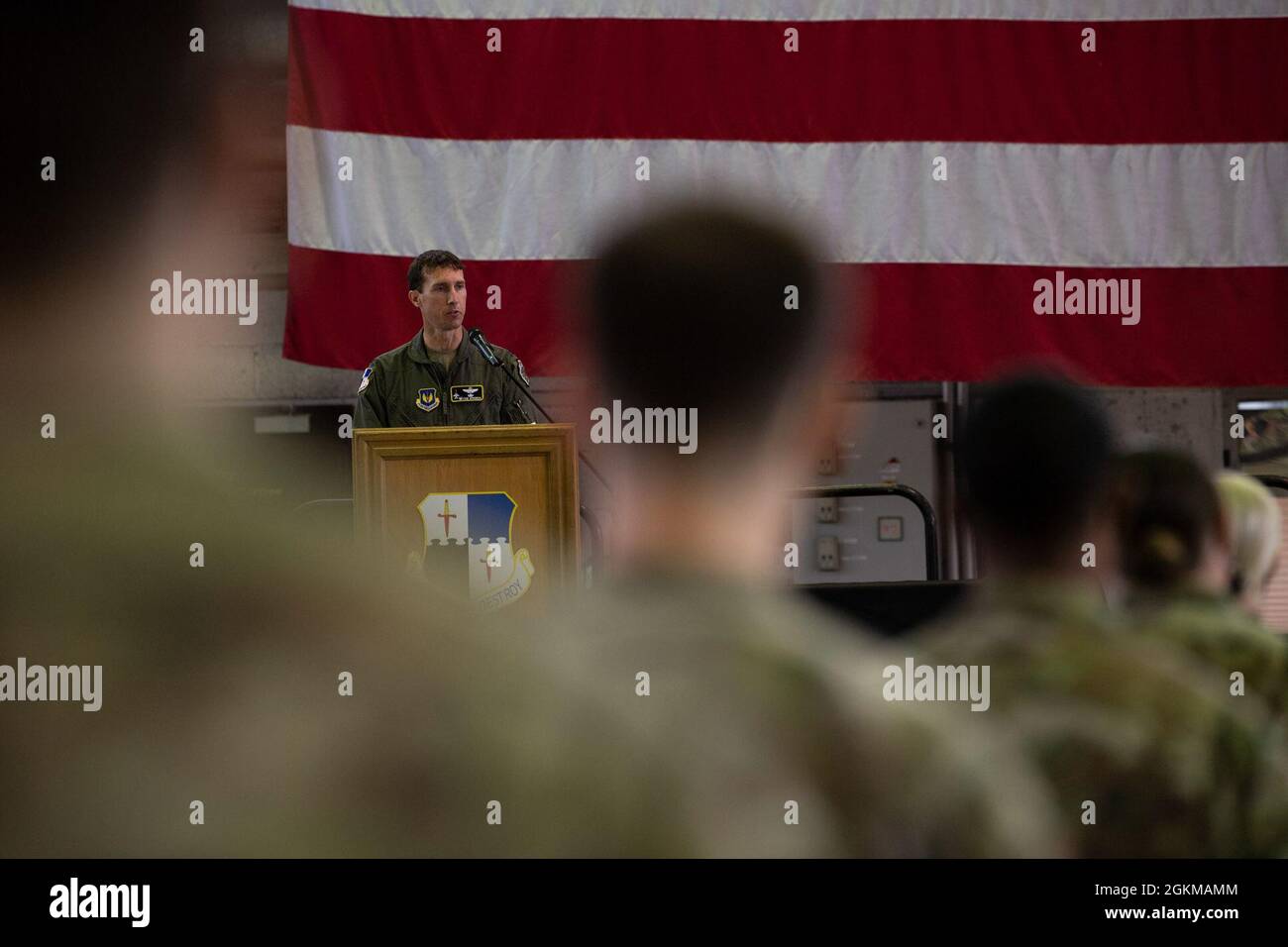U.S. Air Force Col. David Epperson, 52nd Fighter Wing commander, gives ...