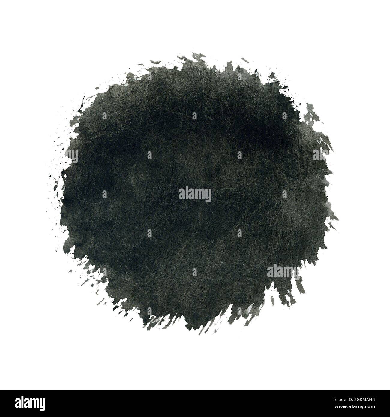 Watercolor circle, black drop splash lon white background Stock Photo ...