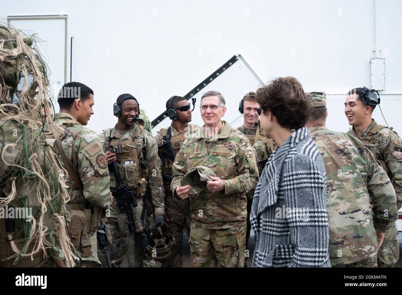 Gen. Tim Ray, Air Force Global Strike Command commander, center, speaks ...