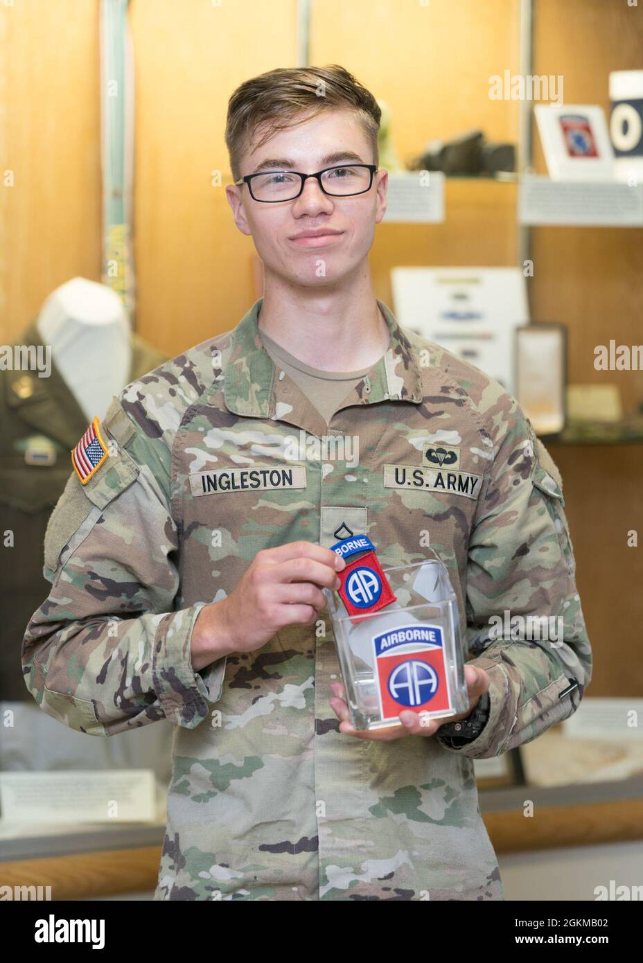 Pfc. Nilan Ingleston from 1-508th Parachute Infantry Regiment, 3rd ...