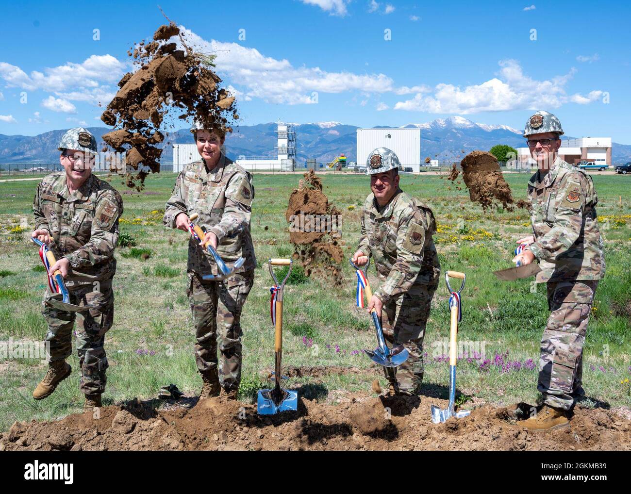 Leadership from the Colorado National Guard attend a groundbreaking ...