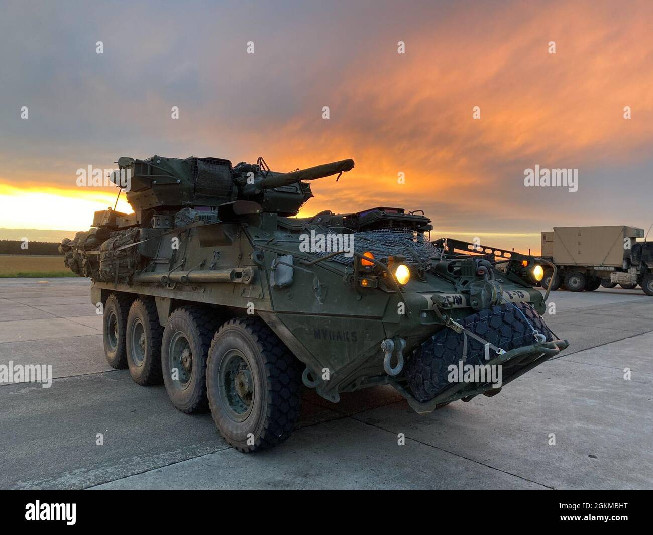 A M1296 Stryker Infantry Carrier Dragoon (ICV-D) from 2d Squadron, 2d ...