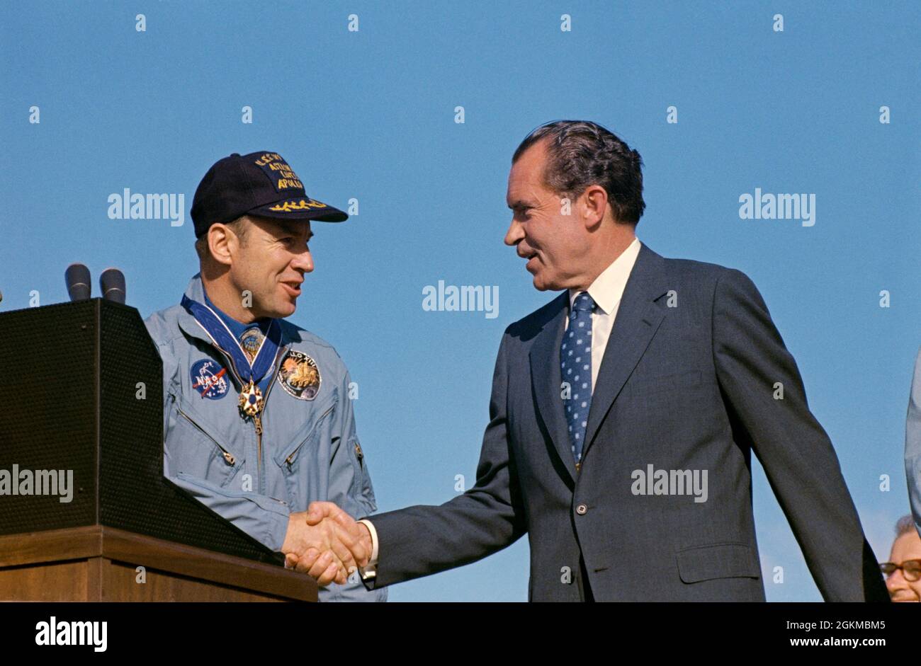 (18 April 1970) --- President Richard M. Nixon and astronaut James A ...