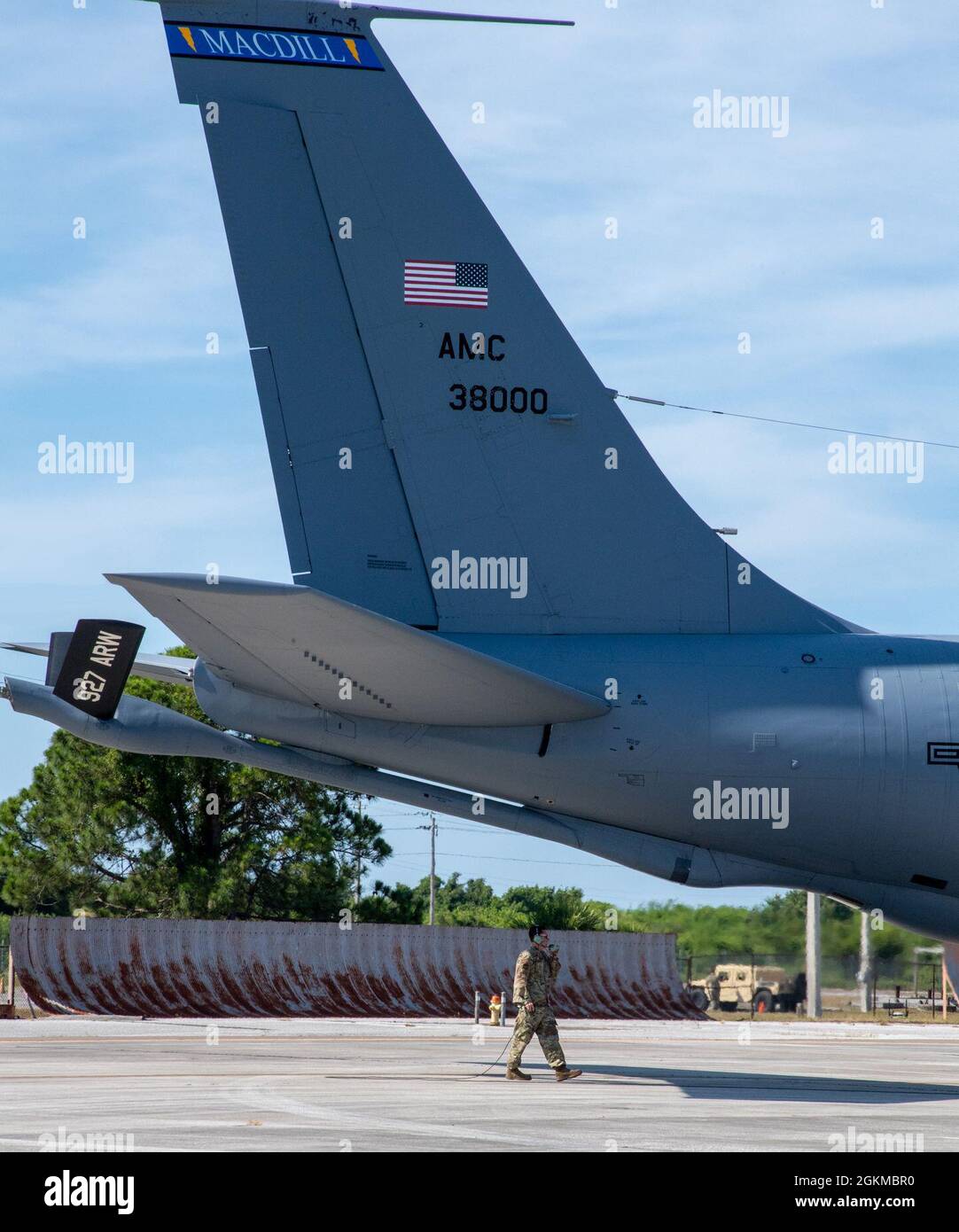 A maintainer with the 6th Aircraft Maintenance Squadron (AMXS) conducts ...