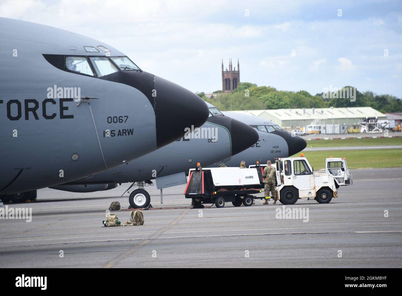 Glasgow Prestwick International Airport, Scotland Airmen from the Maine ...