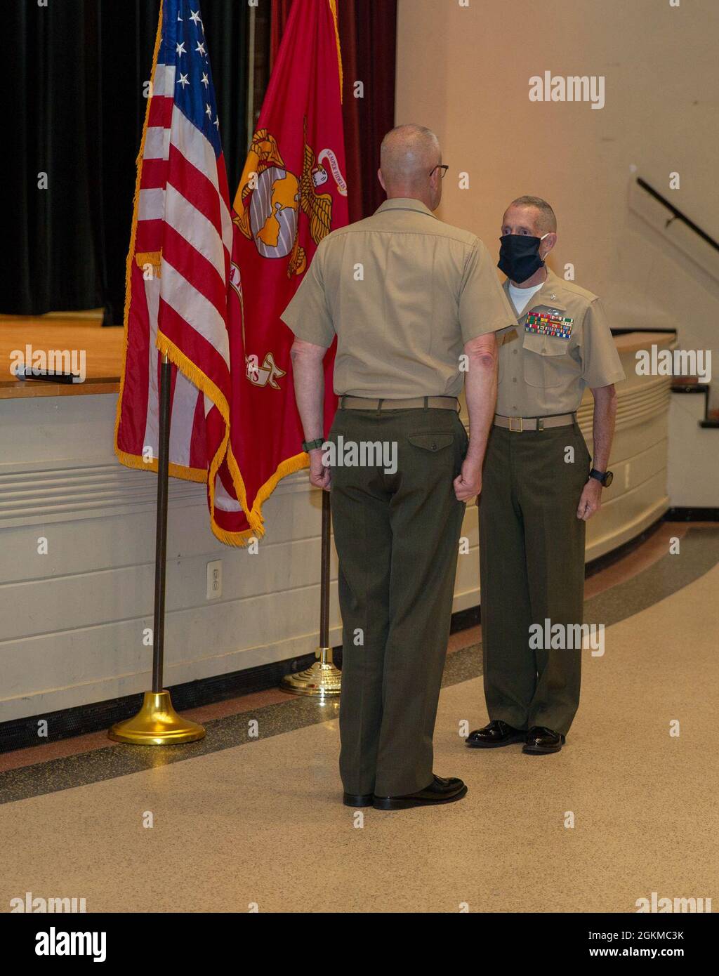 U.S. Marine Maj. Gen. Gregg P. Olson, left, staff director of the ...