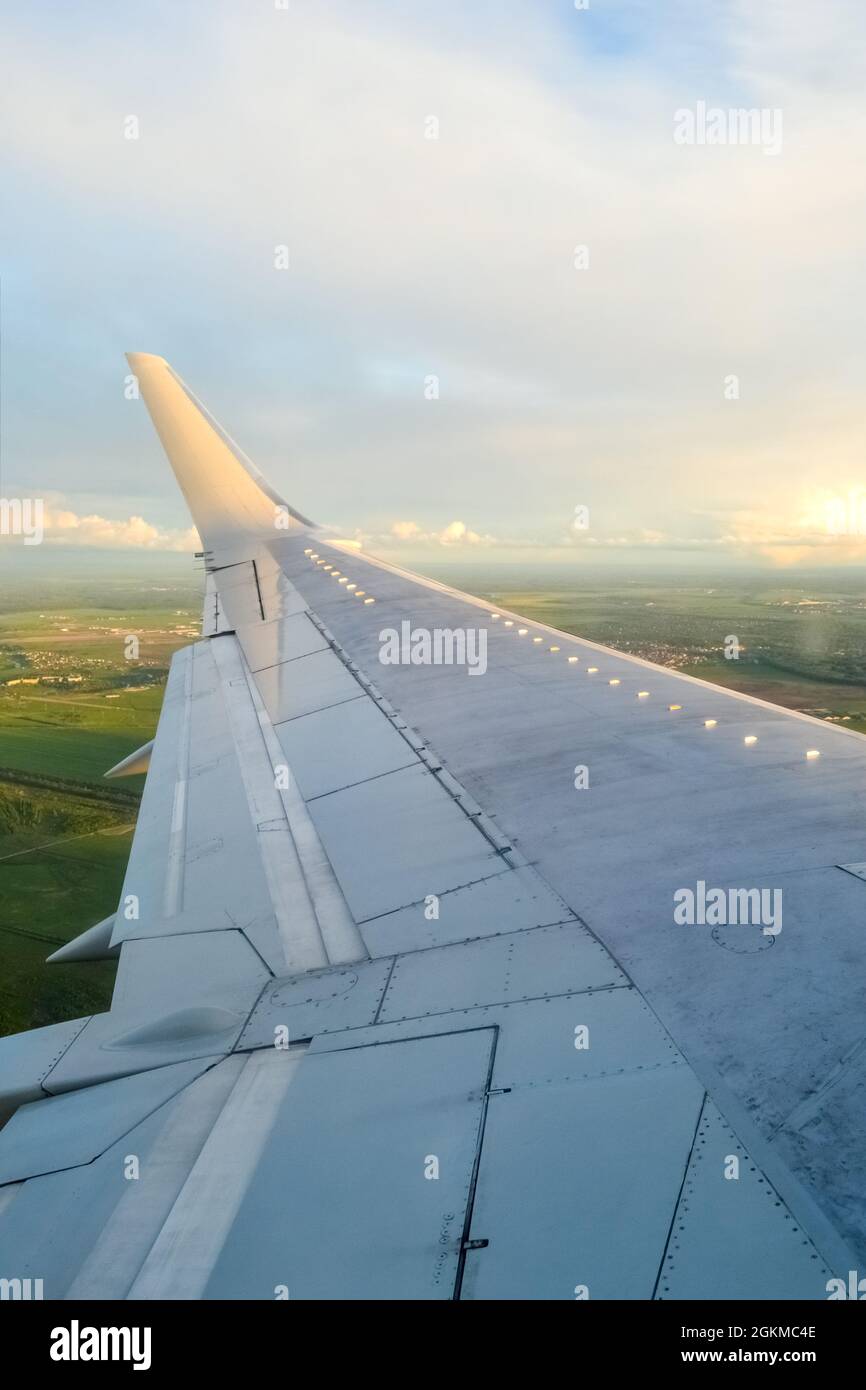 Plane wing in the sky Stock Photo - Alamy