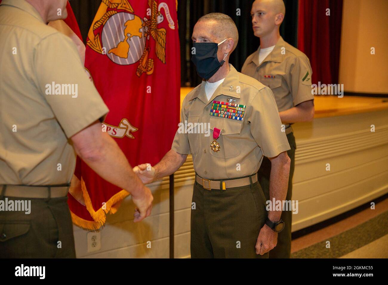U.S. Marine Maj. Gen. Gregg P. Olson, left, staff director of the ...