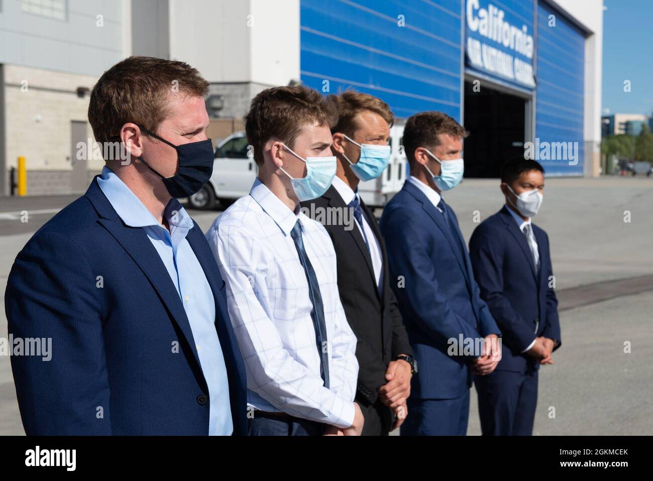 U.S. Air Force pararescue trainees with the 129th Rescue Wing walk onto ...