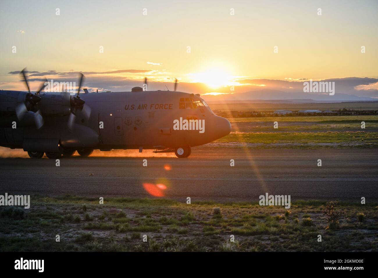 A C-130 from the 302nd Airlift Wing lands at Piñon Canyon Maneuver Site ...