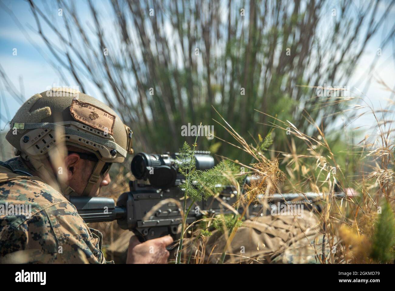 A U.S. Marine with Charlie Company, Battalion Landing Team 1/1, 11th ...