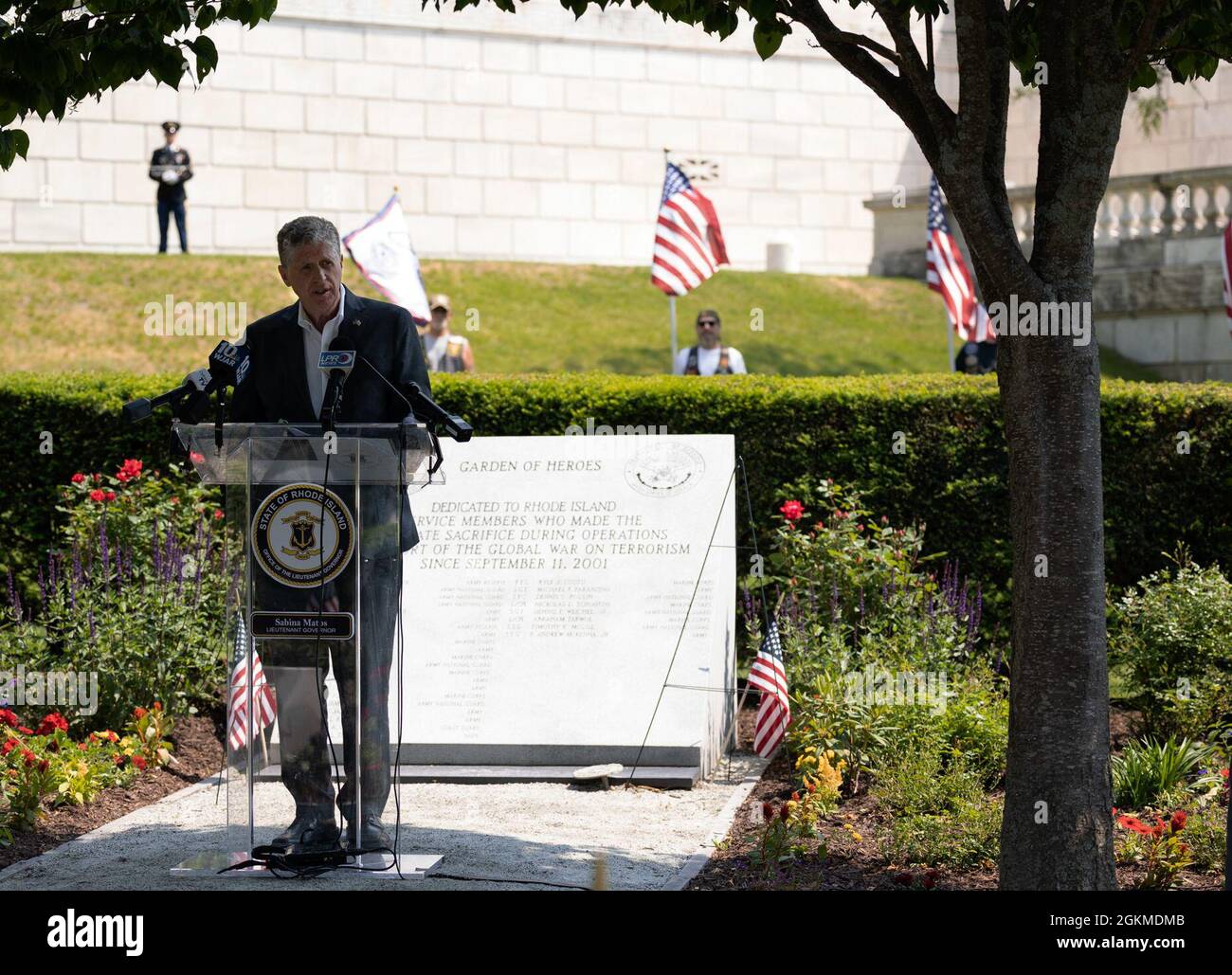 Governor Daniel McKee, the governor of Rhode Island, speaks in ...